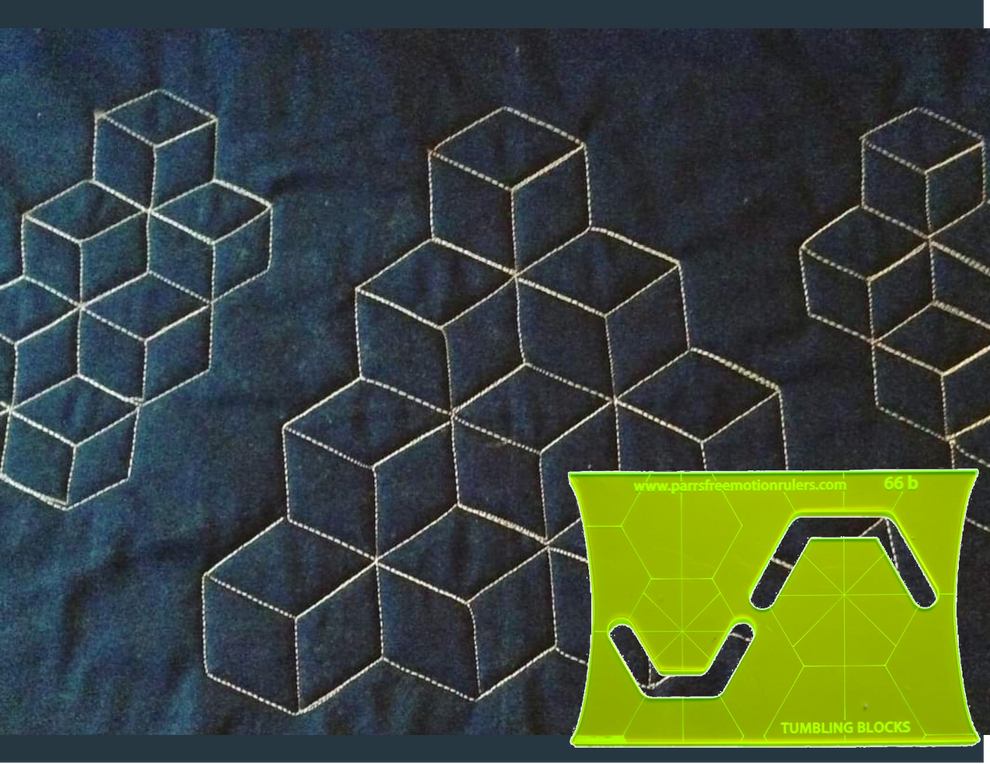 Tumbling Blocks Free Motion Quilting Ruler by Parrs – Parrs Free Motion ...